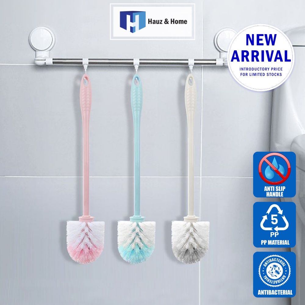 ZENXIN Toilet Bowl Cleaning Brush Round Bristles Handheld With Wave ...