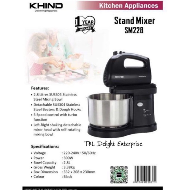 Khind Stand Mixer SM228 | Shopee Malaysia