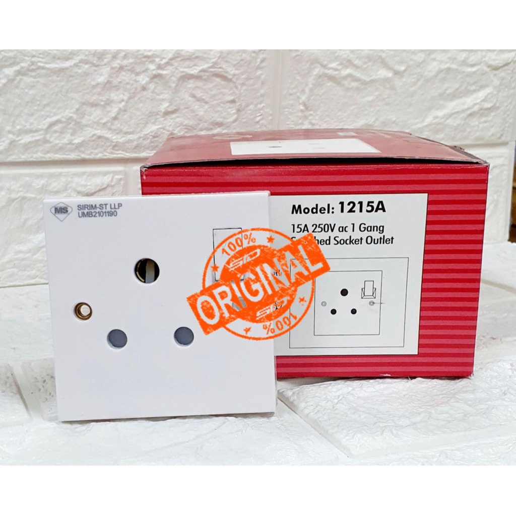 [SIRIM APPROVED] Original UMS 15A 250VSwitch Socket Outlet & Resillient ...