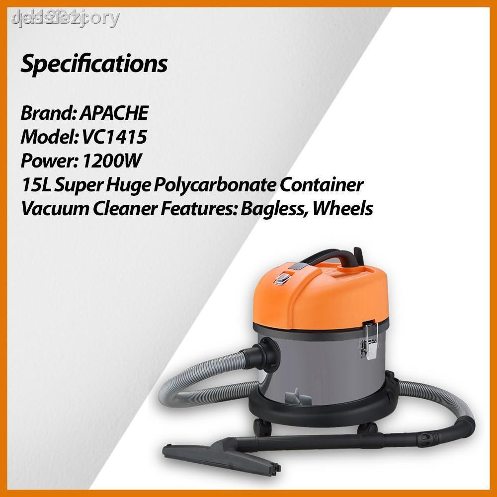 apache turbovak vacuum 3 in 1 wet dry heavy duty polycarbonate cleaner ...