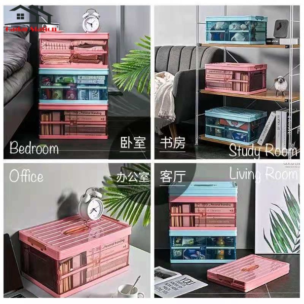 CS_Folding Double Door Storage Box Transparent Plastic Storage Box With ...