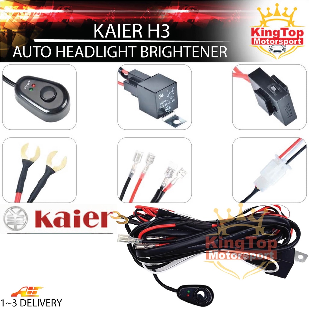 Universal H3 Wire Kit car headlamp headlight Head Lamp Socket Relay ...