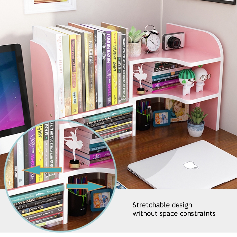 GDeal Simple Desktop Student Bookshelf Book Decoration Storage Rack Rak ...