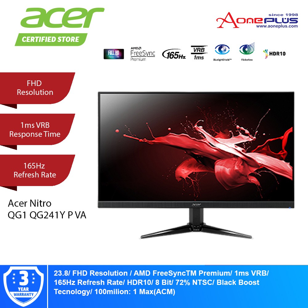 Acer Nitro QG1 QG241Y P VA Gaming Monitor - (UM.QQ1SM.P01) | Shopee ...