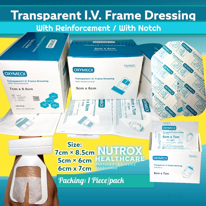 Transparent I.V. Frame Film Dressing 6x7cm, 5x6cm, 7x8.5cm With ...