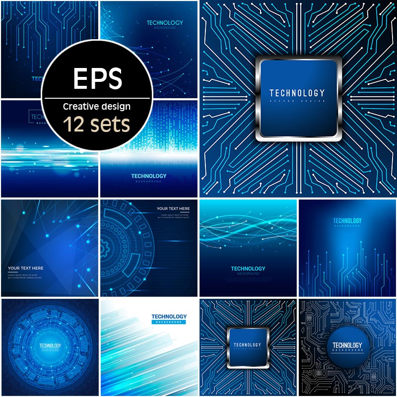 Background Design Template Bundle Pack / Poster / Banner / Futuristic ...