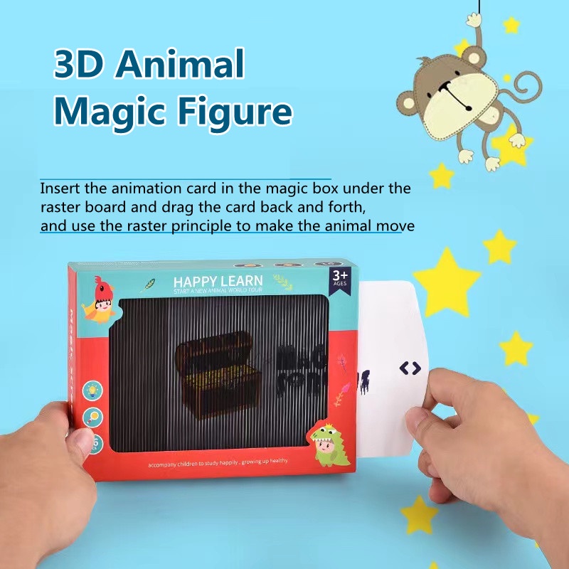 Children's educational toys 3D animation magic box moving card raster ...