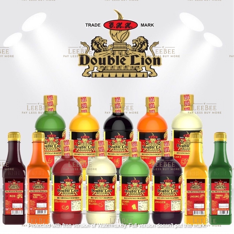 Double Lion Kordial Jagung / Asam Masin / Oren / Ros / Sarsi / Laici ...