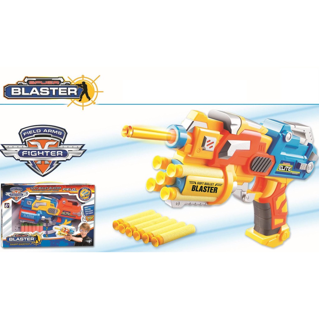 Super Blaster Sharp Shooter Nerf Type Soft Bullet Gun Pistol Shooting