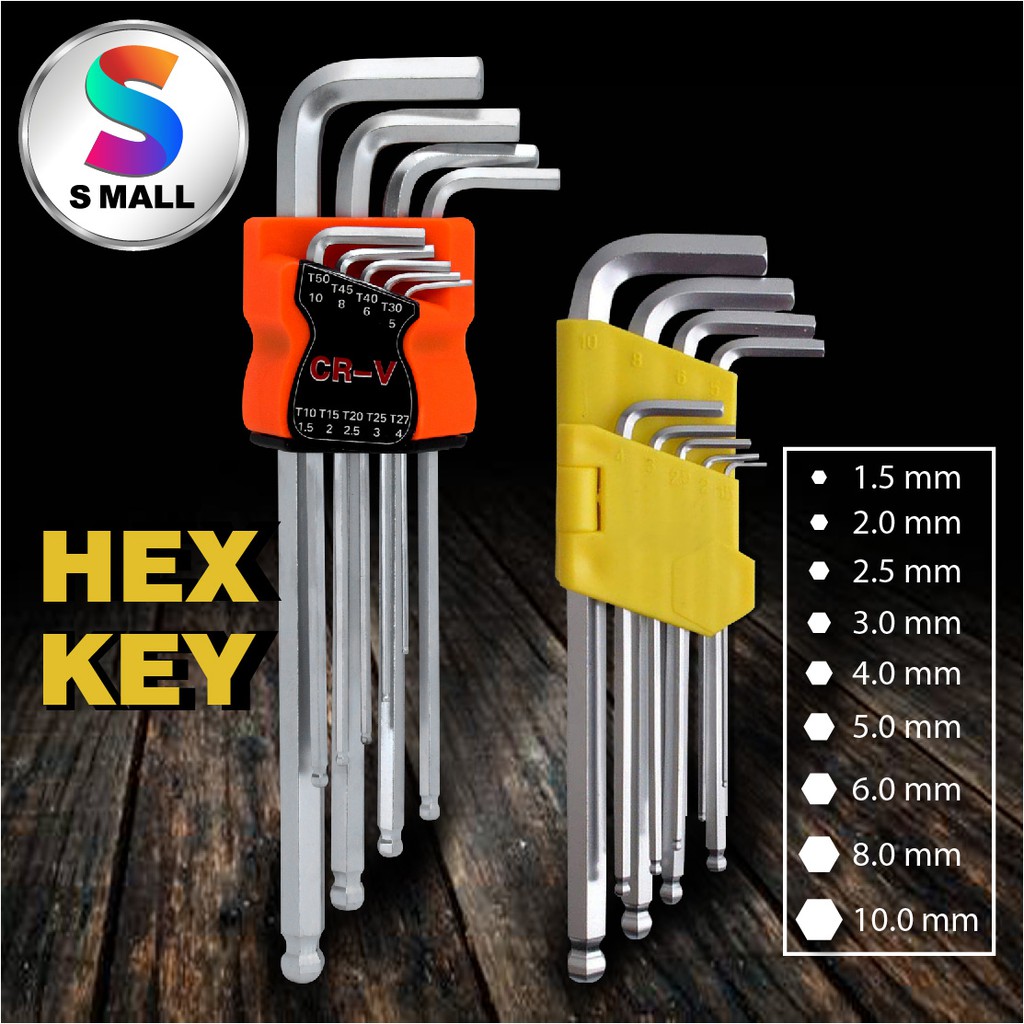 HEX KEY 9PCS EXTRA/ MEDIUM LONG ALLEN KEY SET | Shopee Malaysia