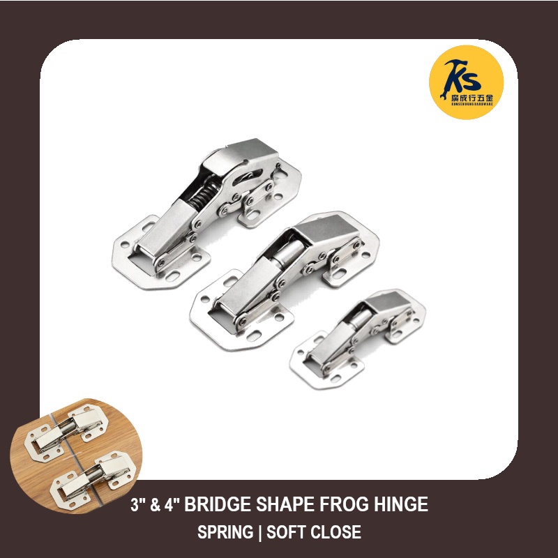 3" | 4" Bridge Shape Frog Hinge ( Spring | Soft Close) | Shopee Malaysia