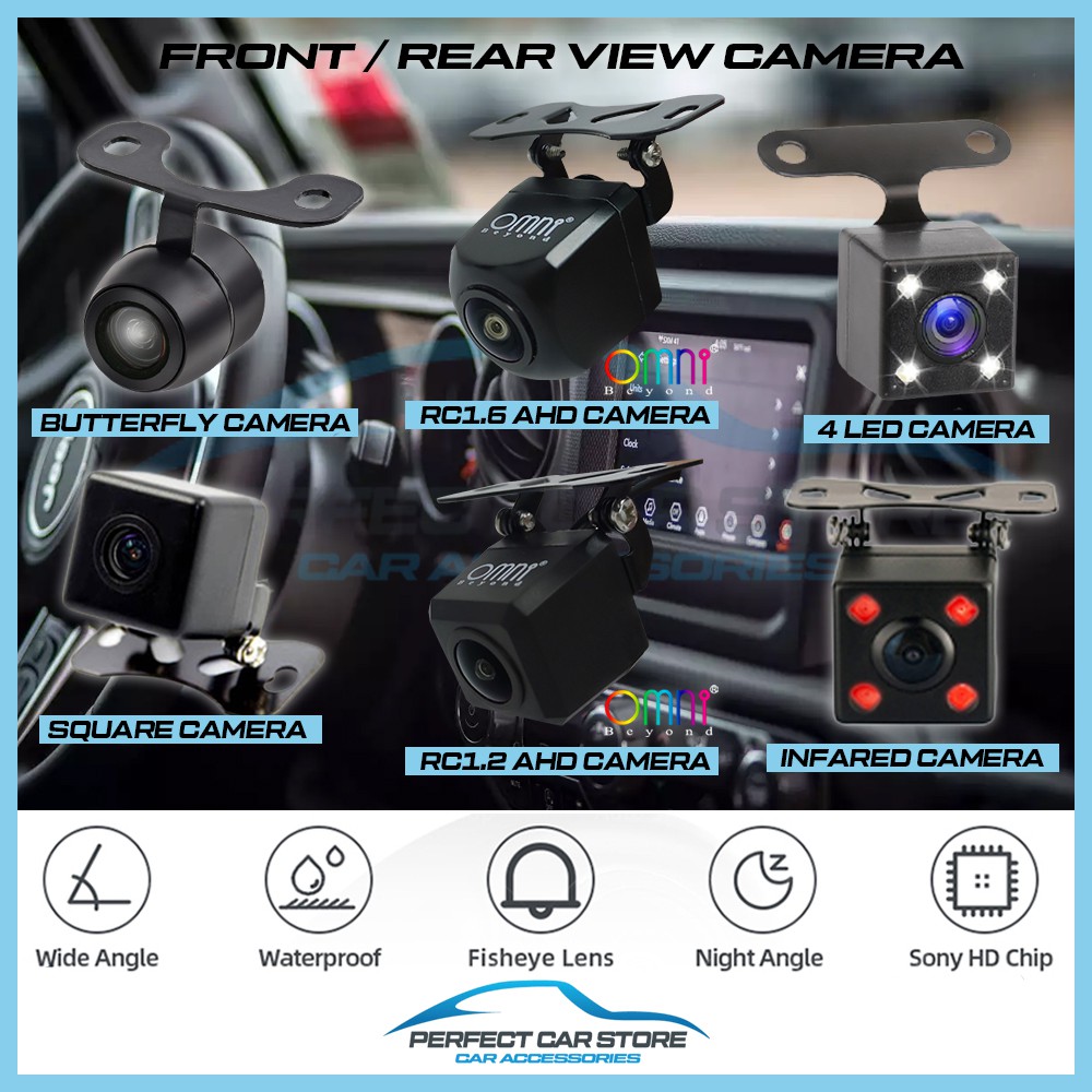 Omni Beyond Car Front & Rear View Reverse Camera Parking Camera LED ...