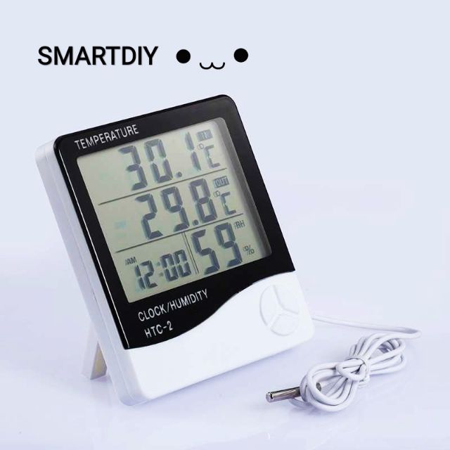 Big Display Thermo Hygrometer Clock With External Sensor Beecost