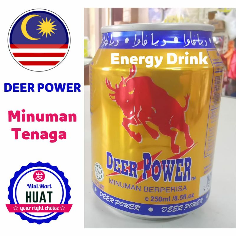 DEER POWER Energy Drink/Bull Energy Drink /Minuman Tenaga- 250ml ...