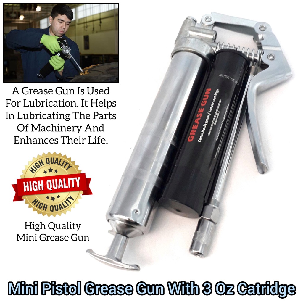 Portable Mini Pistol Grease Gun 3 OZ Catridge For Lubricant Grease In ...