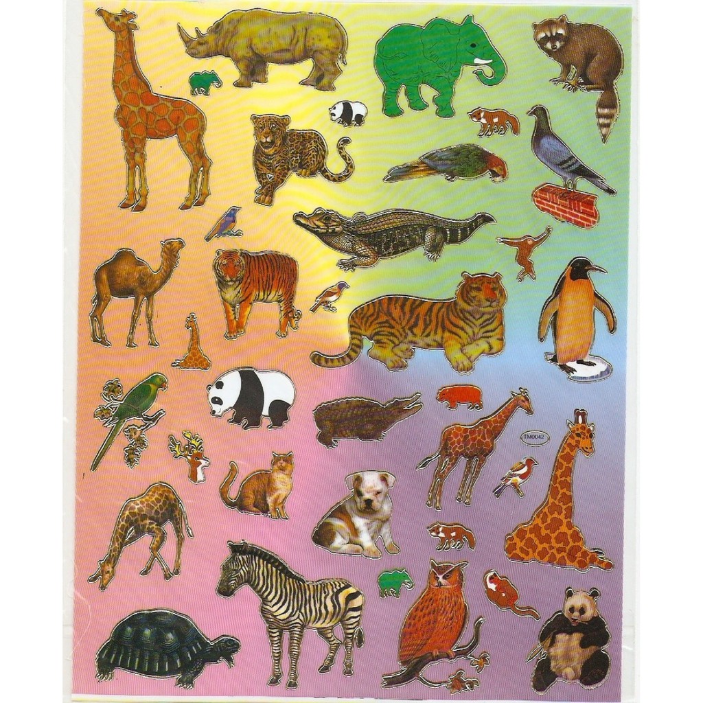A4 SIze Removeable Sticker Animal Zoo Jungle Animal Stickers Binatang ...