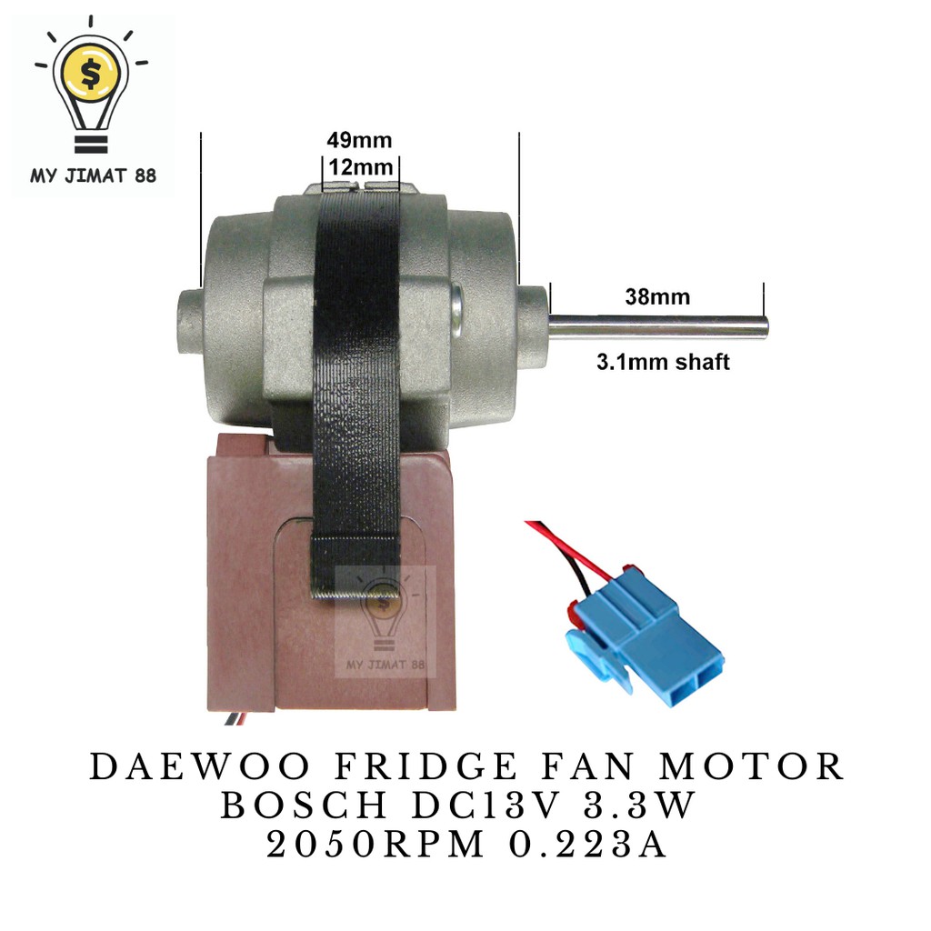 Daewoo fridge fan motor bosch dc13v 3.3w 2050rpm 0.223a refrigerator ...