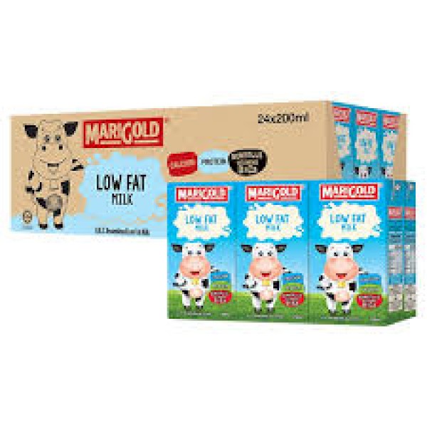 MARIGOLD UHT Low Fat Milk / Susu Rendah Lemak 200ml x 24 | Shopee Malaysia