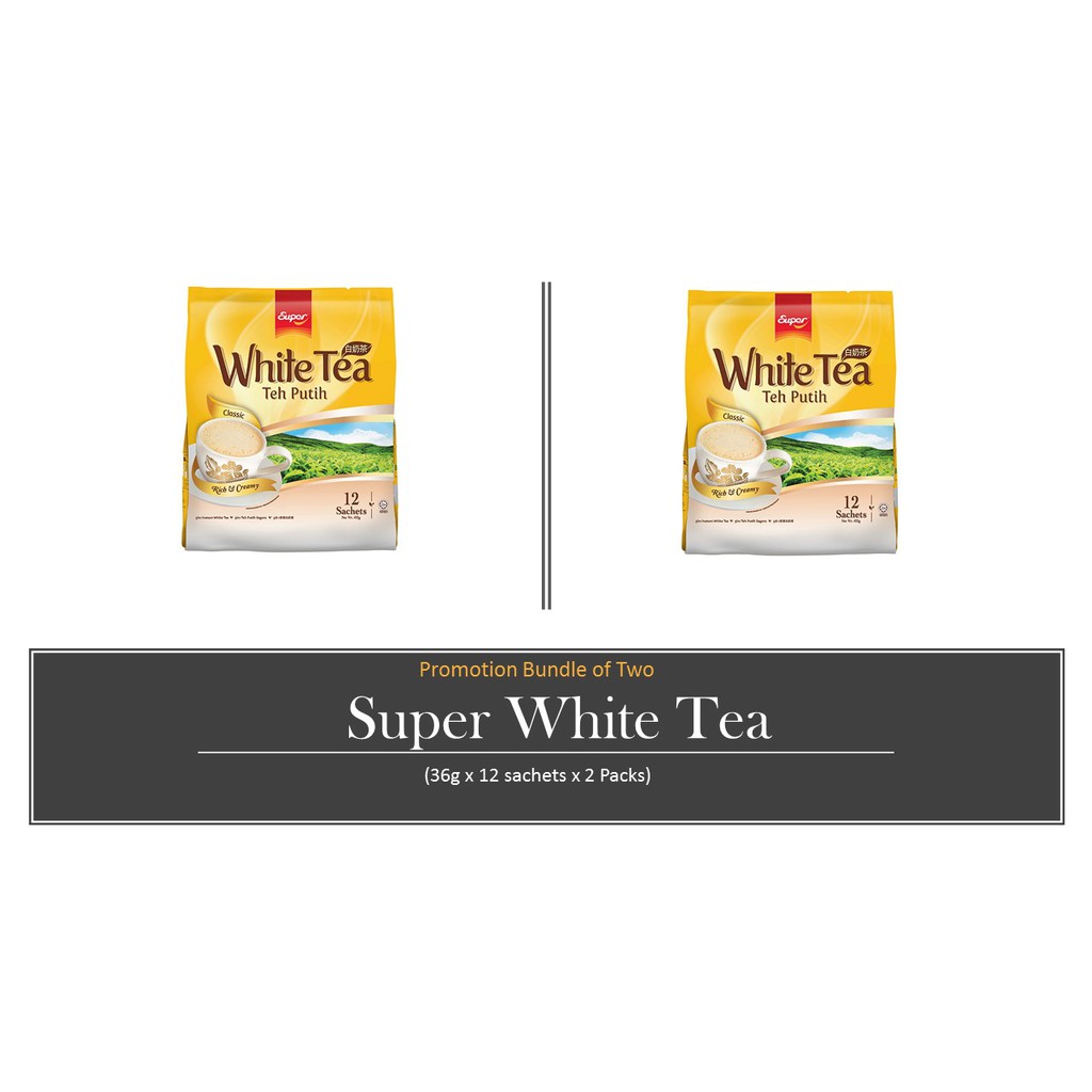 [Promotion Bundle of 2] Super White Tea (36gm x 12's x 2packs) | Shopee ...