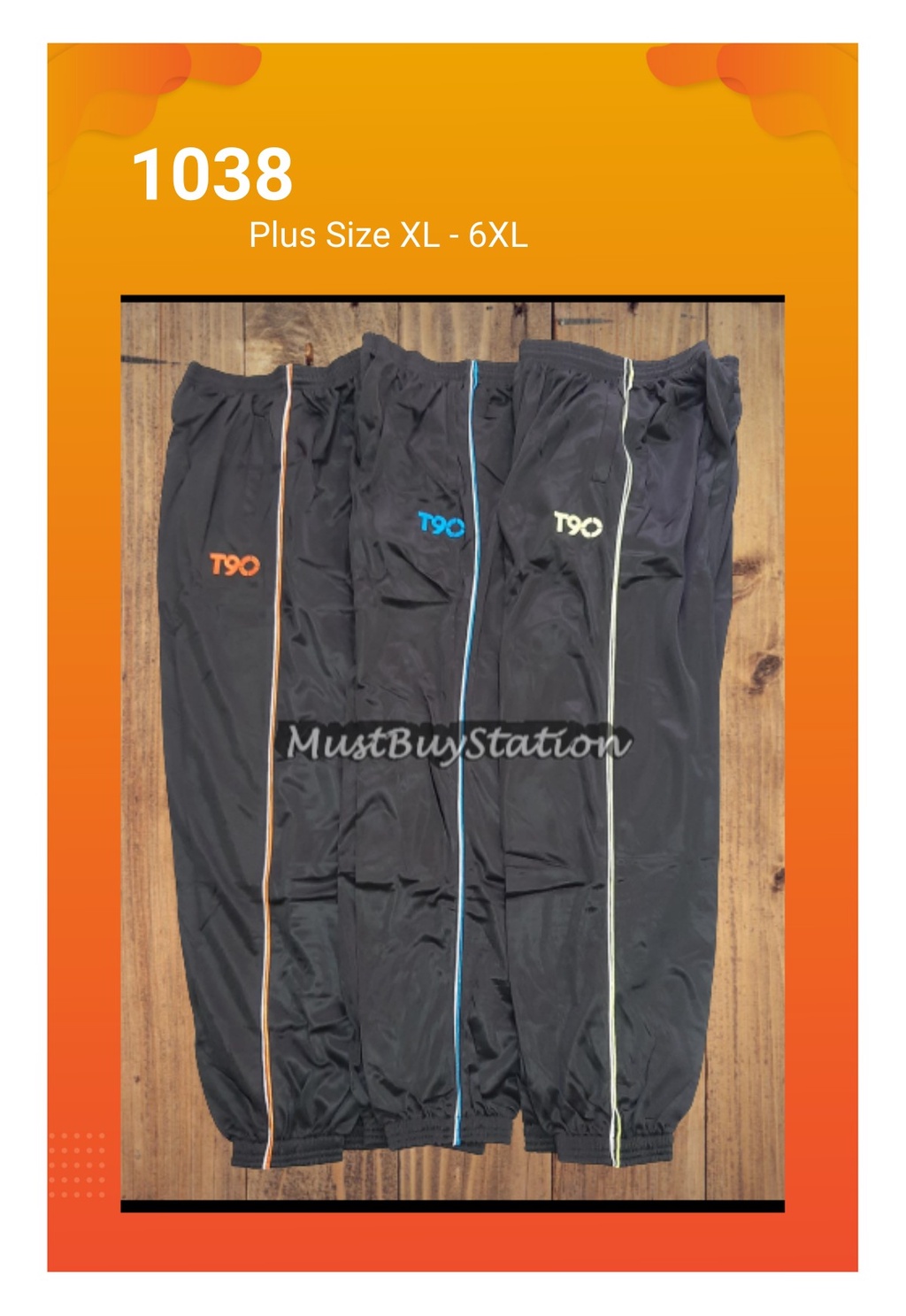 MBS Plus Size XL- 6XL T90 Big Size Stripes Track Suit Tapered Leg Pants ...