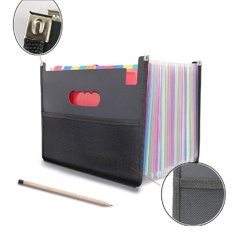 24 Pockets Document Organizer Expanding File Folder Filing Box with ...