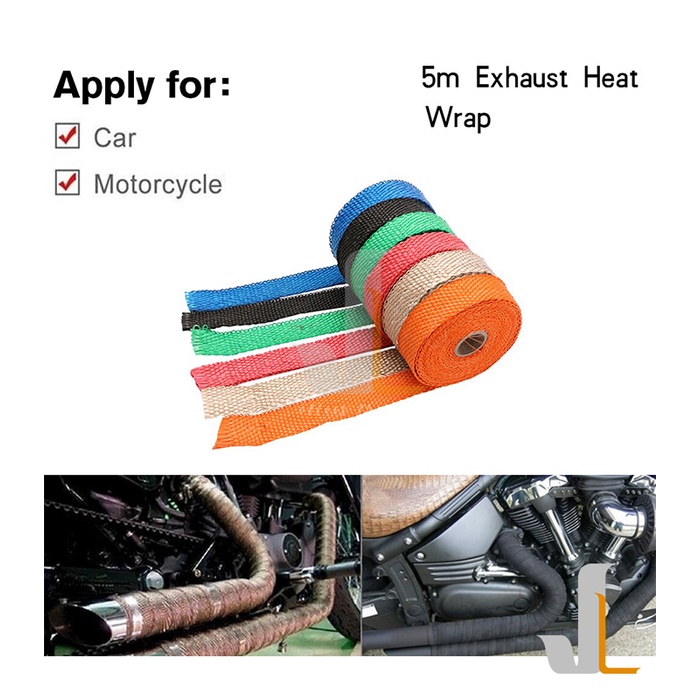 CAR & MOTORCYCLE Turbo EXTRACTOR MANIFOLD HEAT EXHAUST THERMAL WRAP ...