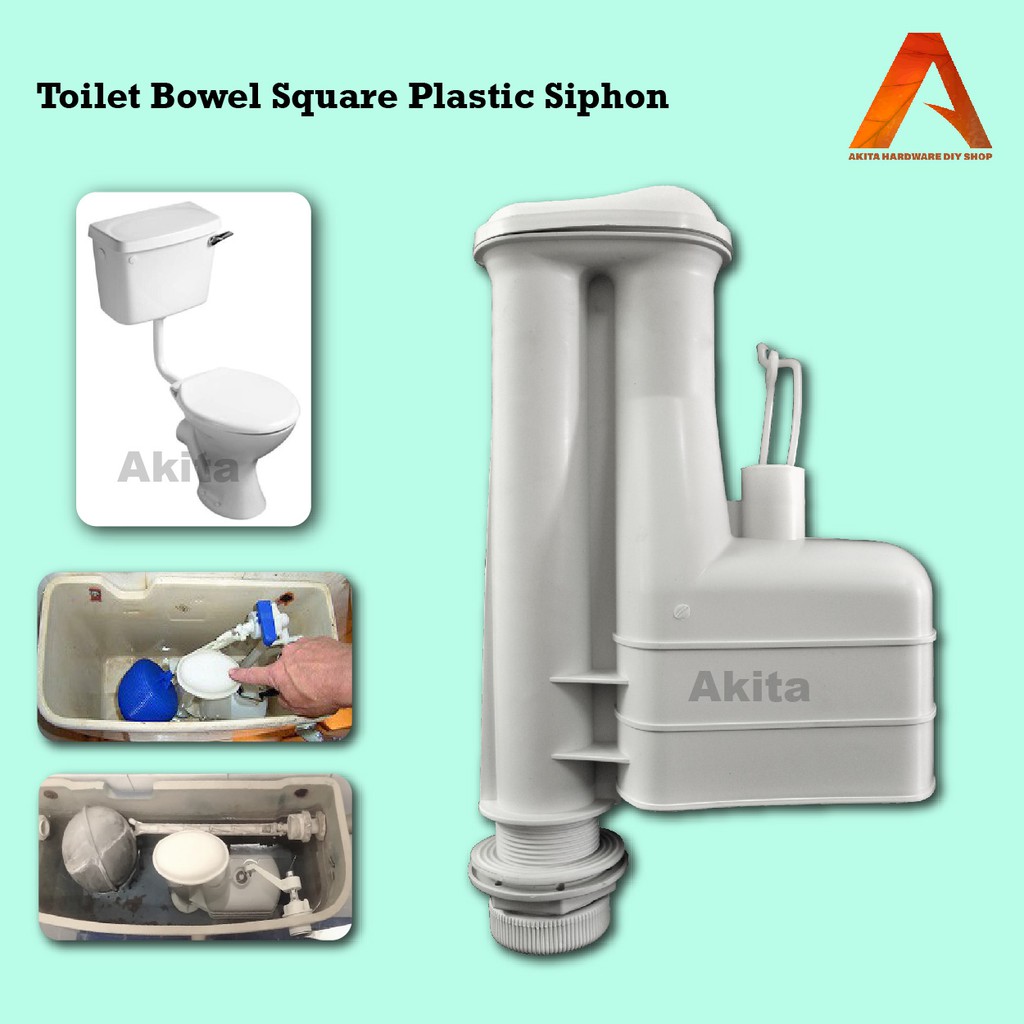 Square Plastic Cistern Siphon / PVC Replacement Bathroom Toilet Siphon ...