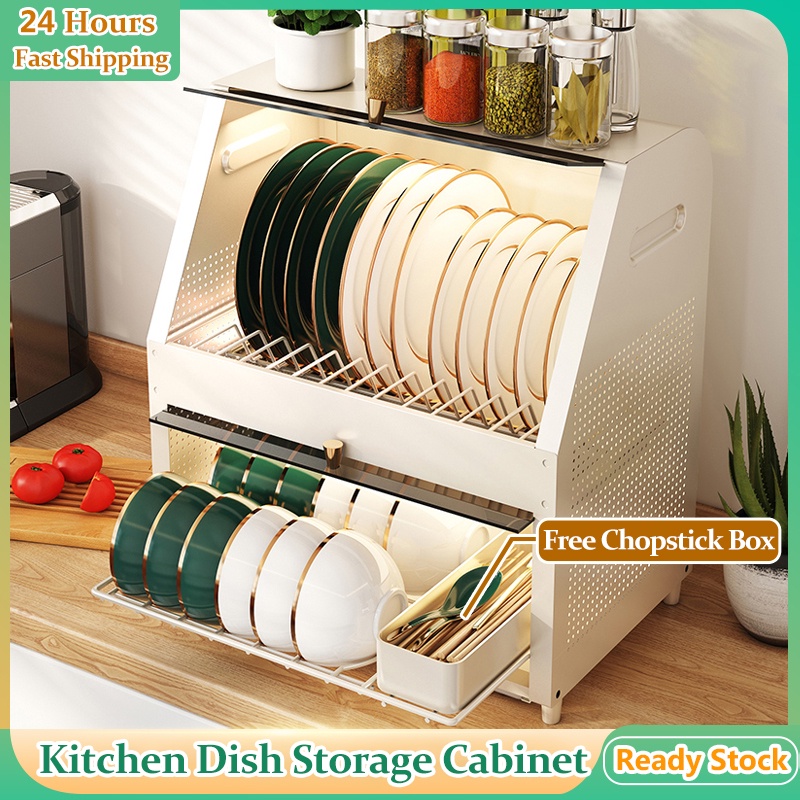 Rak pinggan mangkuk kitchen dish rack with cover almari pinggan ...