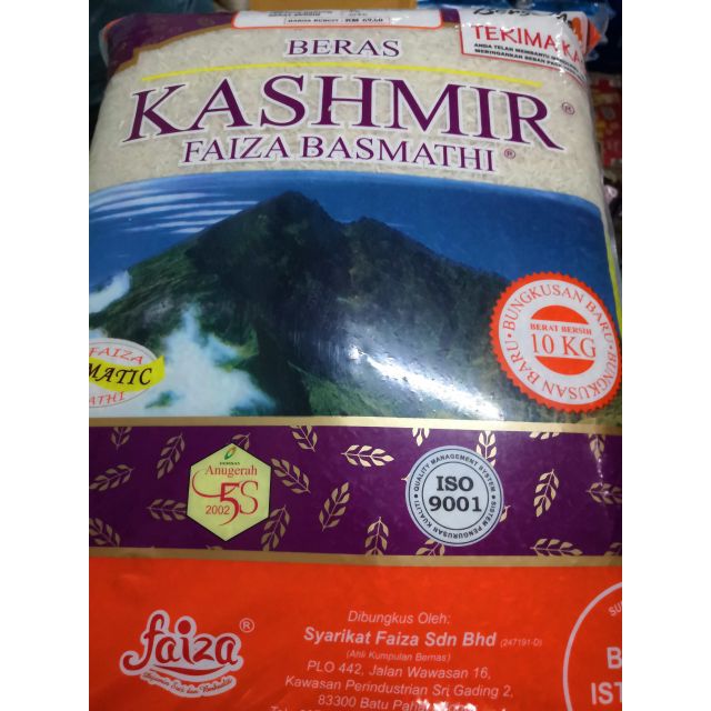 Beras Kashmir Faiza Basmathi 10kg | Shopee Malaysia