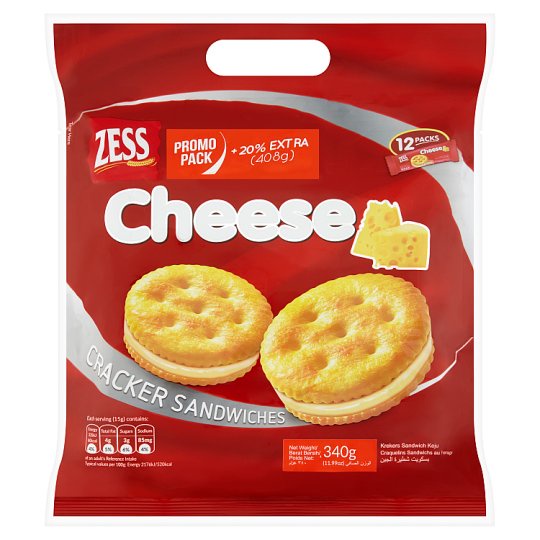Zess 12 Cheese Cracker Sandwiches 340g + 20% Extra (408g) | Shopee Malaysia