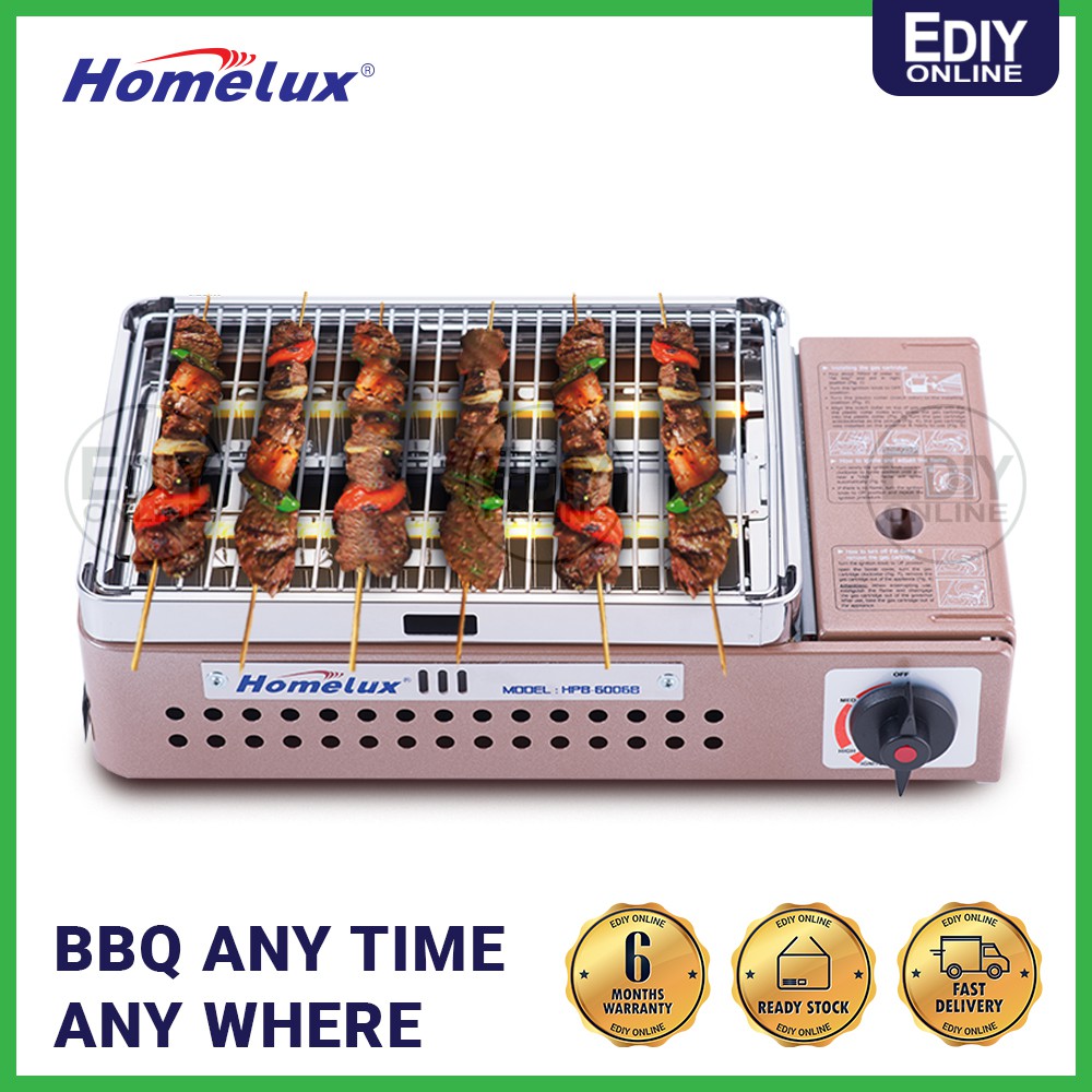 HOMELUX HPB-6006B PORTABLE BUTANE GAS BBQ infrared COOKER STOVE DAPUR ...