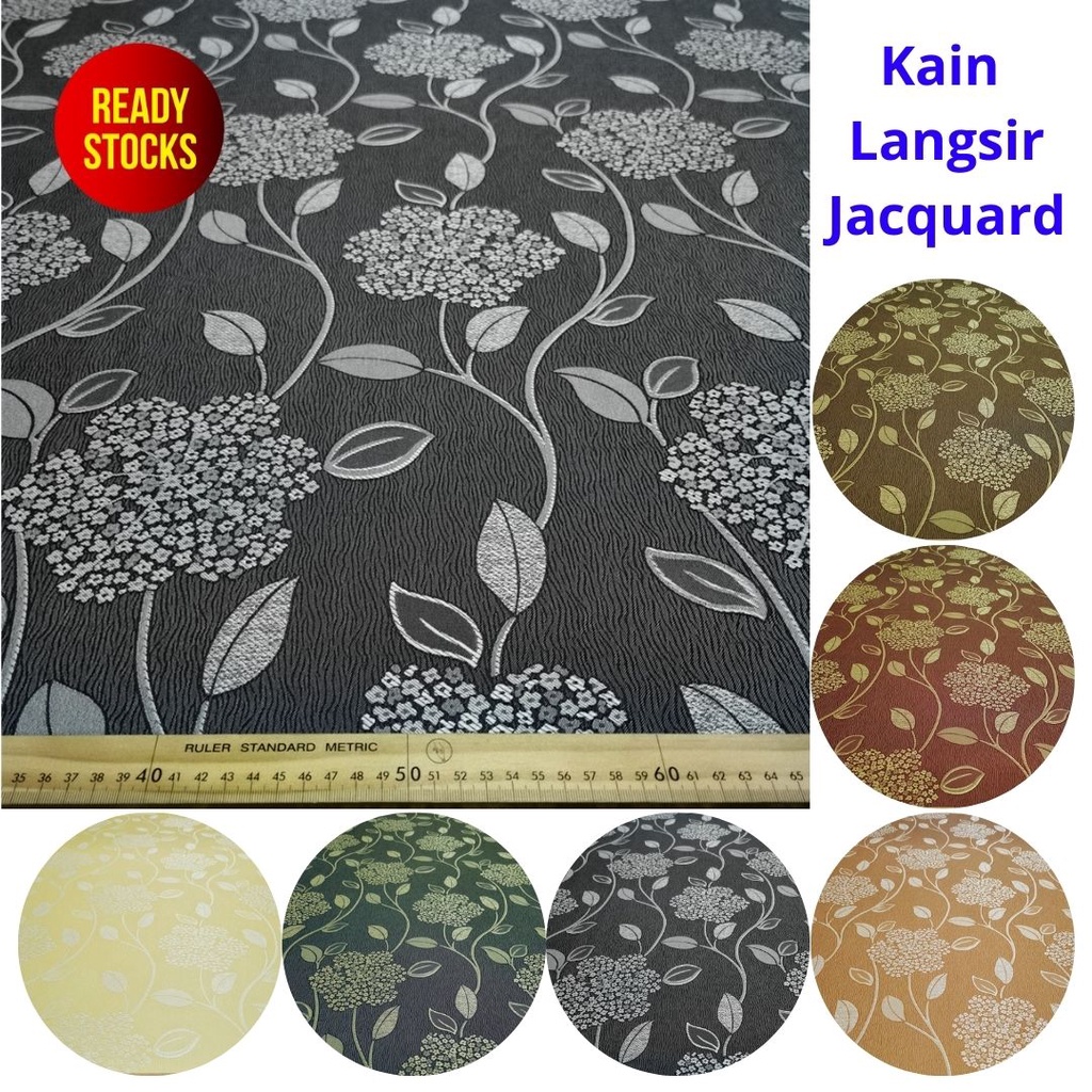 Kain Meter Langsir Jacquard Tebal Murah Bidang 55" Sesuai DIY Curtain ...