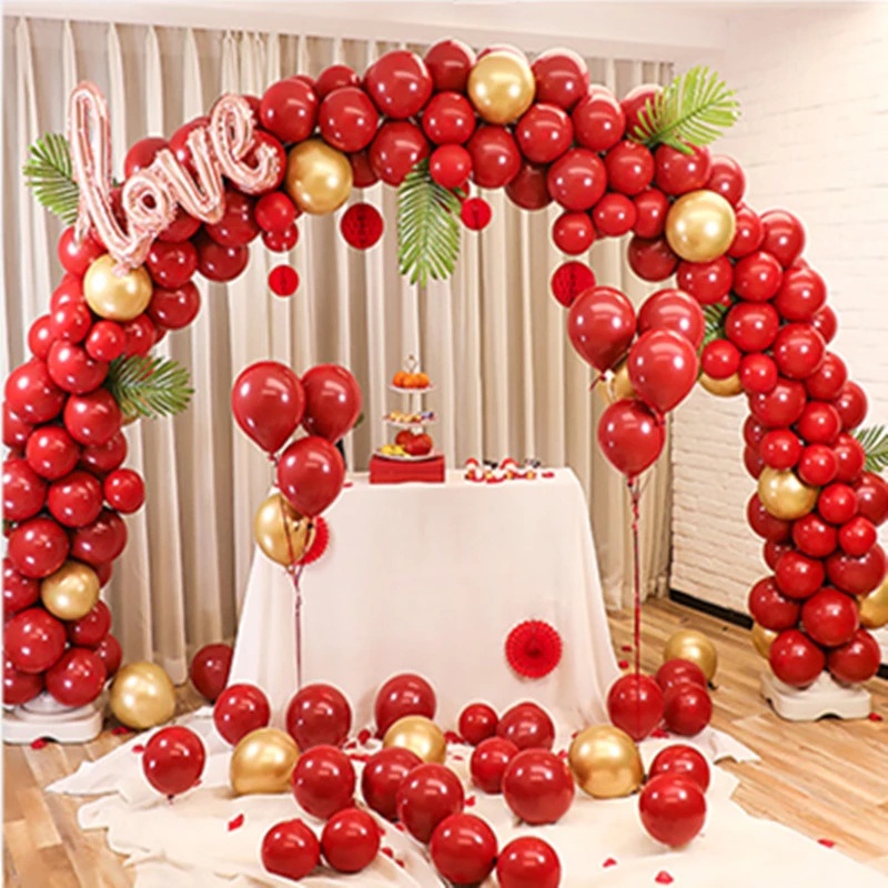 12inch Ruby Red Balloon New Glossy Metal Pearl Latex Balloons Chrome ...