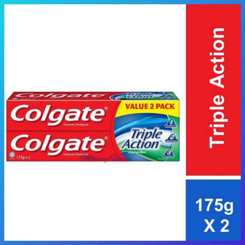 Colgate Triple Action Toothpaste Twinpack (175g x 2) (exp:2024 ...