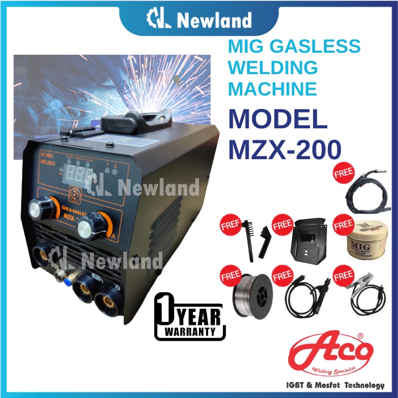 Aco MZX-200 3in1 MIG Gas or Gas-less MIG Welding Machine + MMA Inverter ...