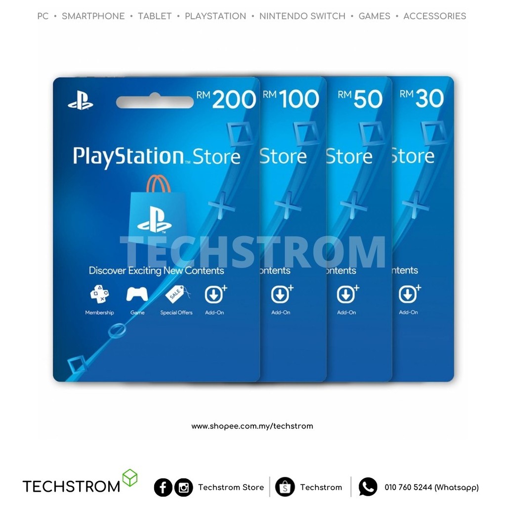 PSN Wallet Malaysia (MY) RM30 RM50 RM100 RM200 PlayStation Store ...