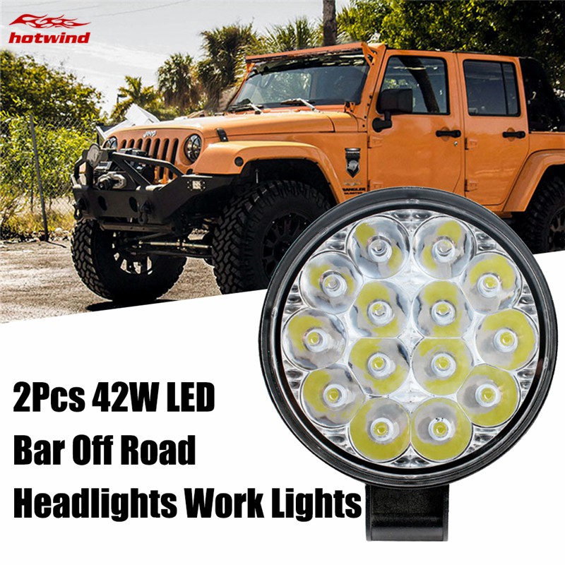 Hw 2pcs 42w led bar off road headlights work lights for tractors ...