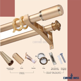 Rod Langsir/Kayu Langsir Aluminium Alloy Set Lengkap Double (Curtain ...