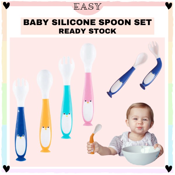 Bendable Baby Training Spoon Toddler Feeding Utensils Sudu Latihan Baby ...