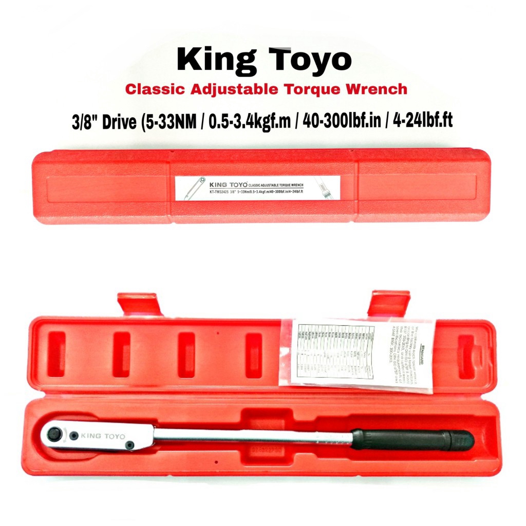 King Toyo Classic Adjustable Torque Wrench 3/8” Dr 5Nm to 33Nm | Shopee ...