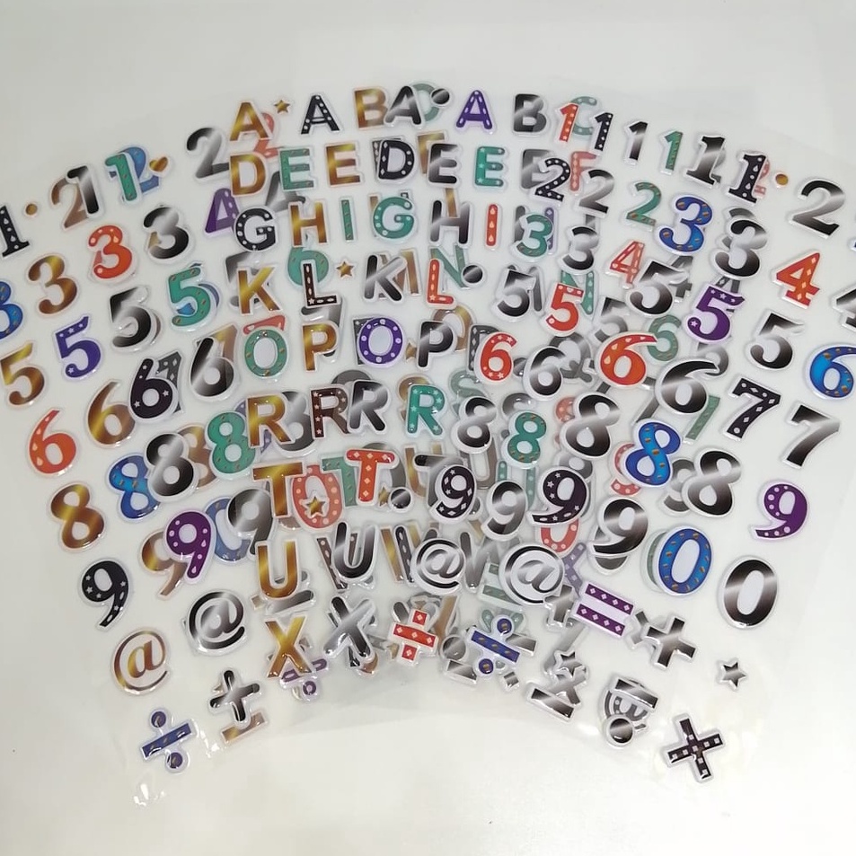 (Ready Stock)3D Alphabet Stickers Number Sticker Huruf ABC Sticker ...