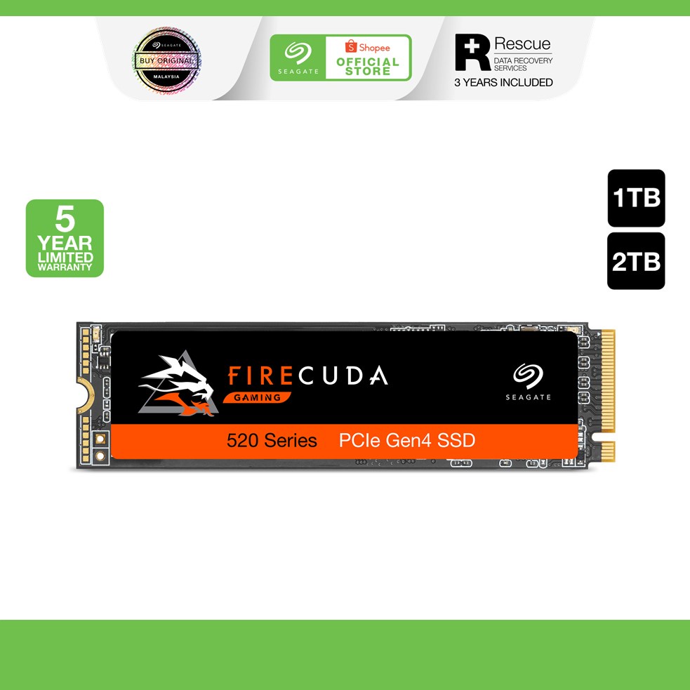 Seagate FireCuda 520 / 510 2TB /1TB NVME M.2 PCIe Internal SSD Solid ...