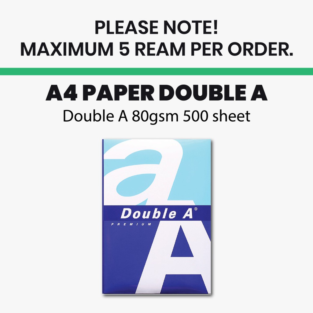  READY STOCK Double A A4 Paper 80 GSM 500 S Copier Paper Printing