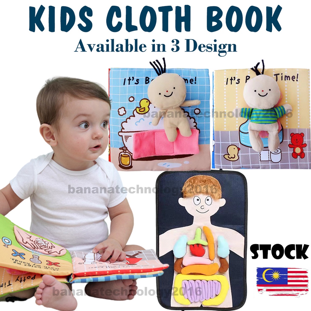 Baby Book Baby Learning Book Baby Cloth Book English Book for Kids Buku ...