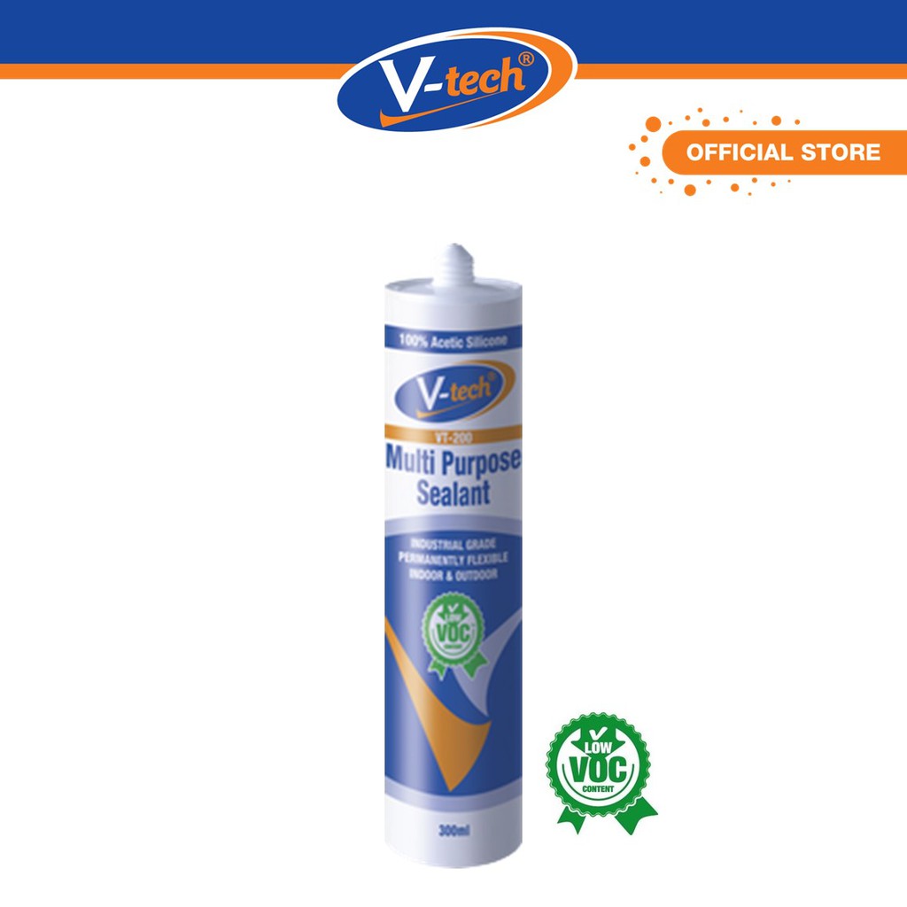 V-tech VT-200 Multi Purpose Sealant (100% Acetic Silicone Sealant ...