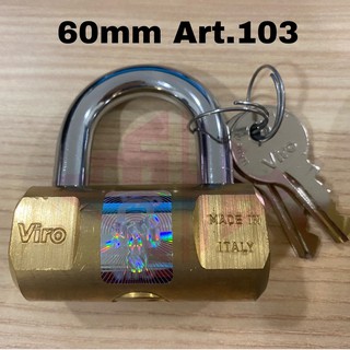VIRO 102 50mm 103 60mm 104 70mm 105 80mm Brass Padlock Made in Italy ...