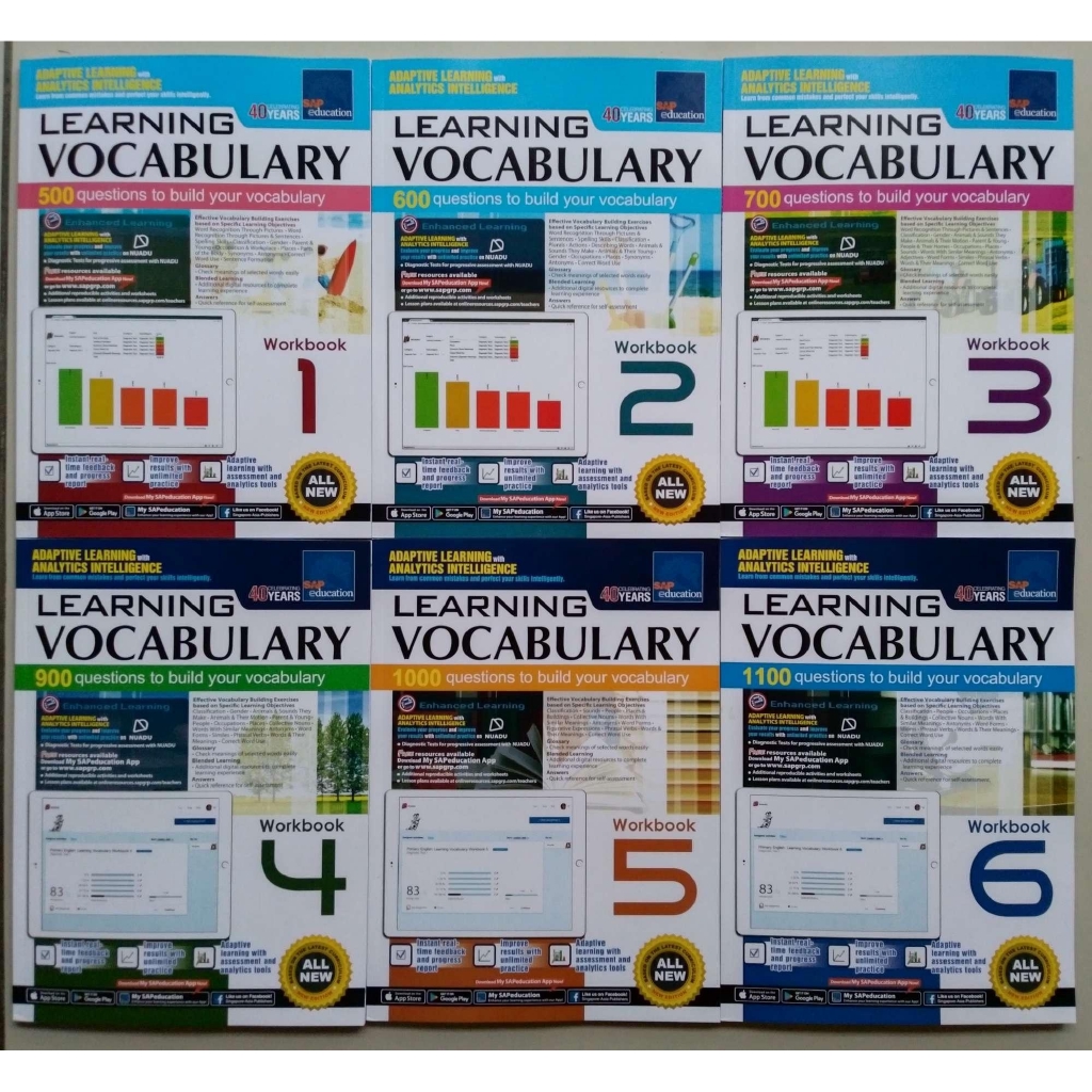 SINGAPORE SAP LEARNING VOCABULARY WORKBOOK 1-6, 6 BOOKS. | Shopee Malaysia