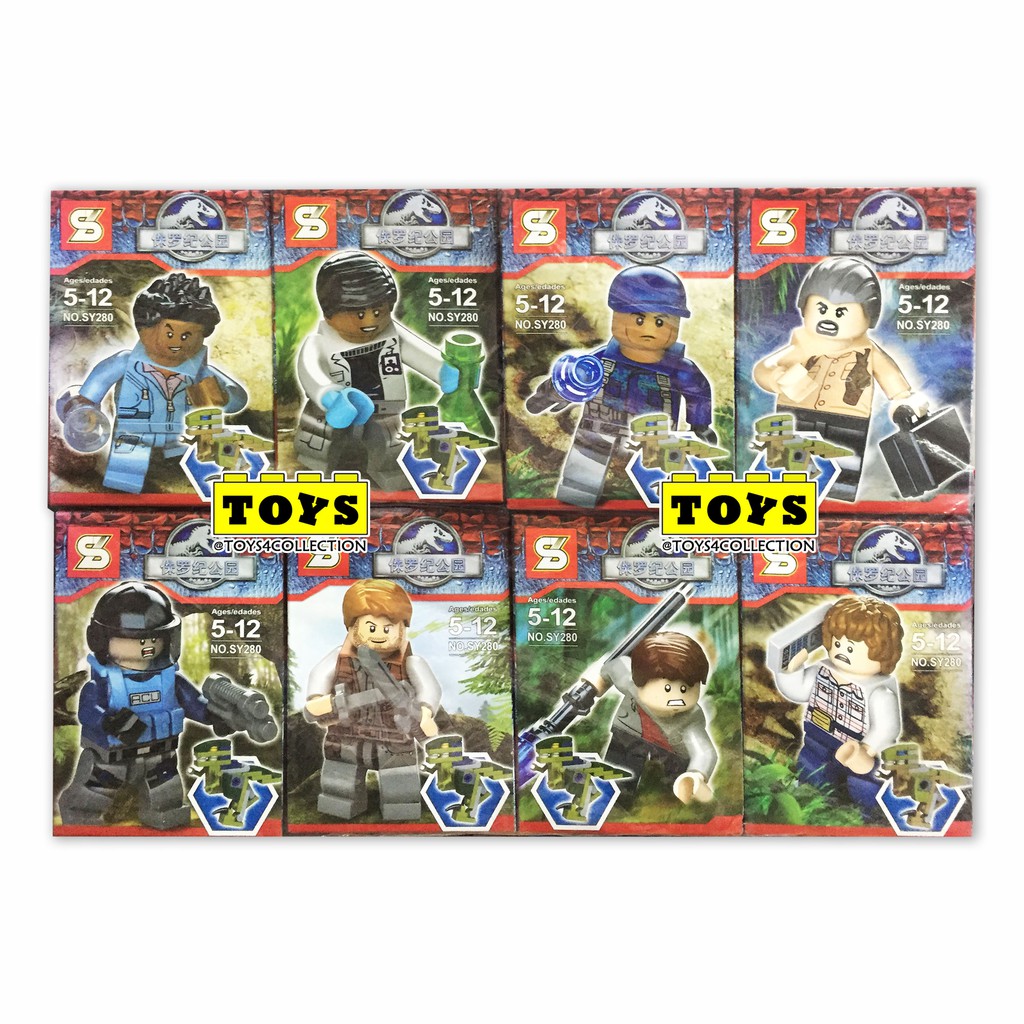 (8 in 1) Jurassic World Dinosaur Minifigure (Block bootleg) | Shopee ...