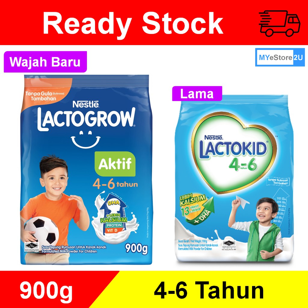 Nestle Lactogrow Aktif 4-6 (900g) [Dulu Dikenali Lactokid] Susu Tepung ...