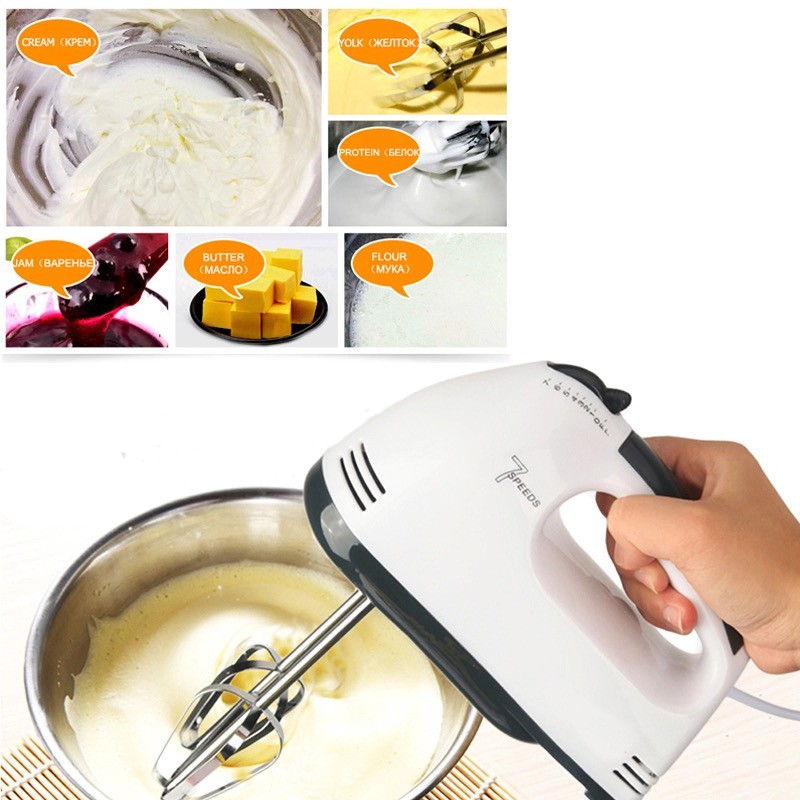 MESIN PENGADUN TEPUNG DAN KUIH Portable Hand Mixer 7 Speed Mixing ...